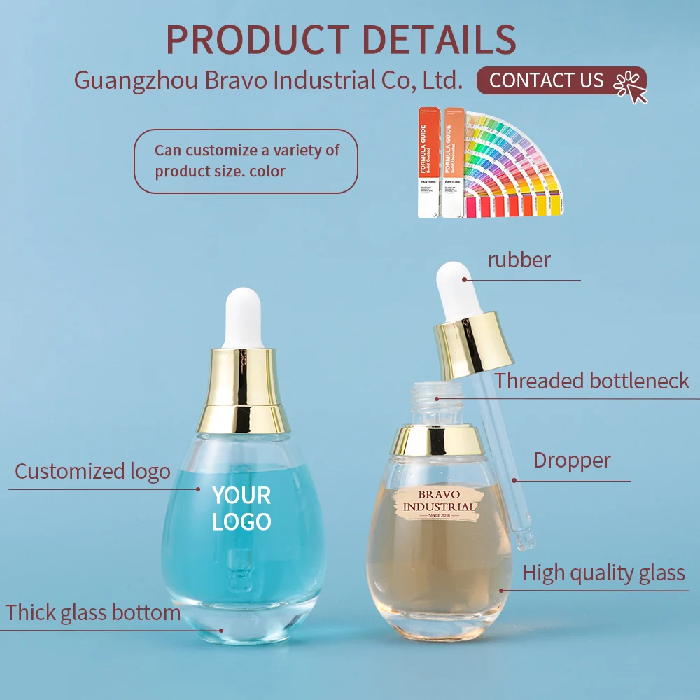 Luxury Glass Dropper Bottles 15/30/50 ml | Bravo Industrial