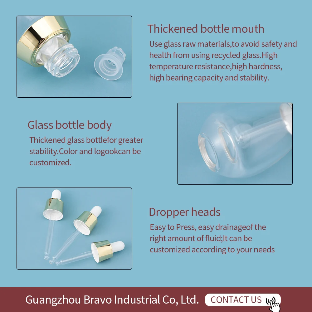 Luxury Glass Dropper Bottles 15/30/50 ml | Bravo Industrial