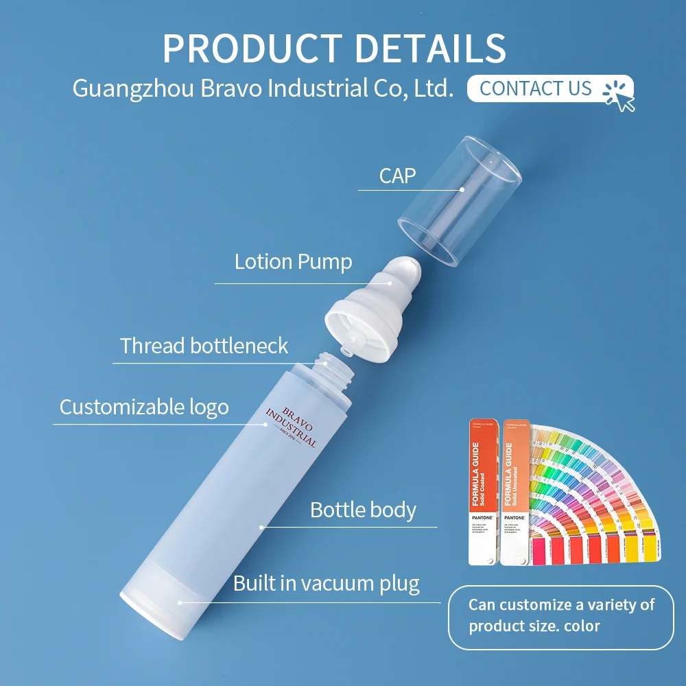 Custom Refillable Airless Skincare Bottle | Bravo Industrial